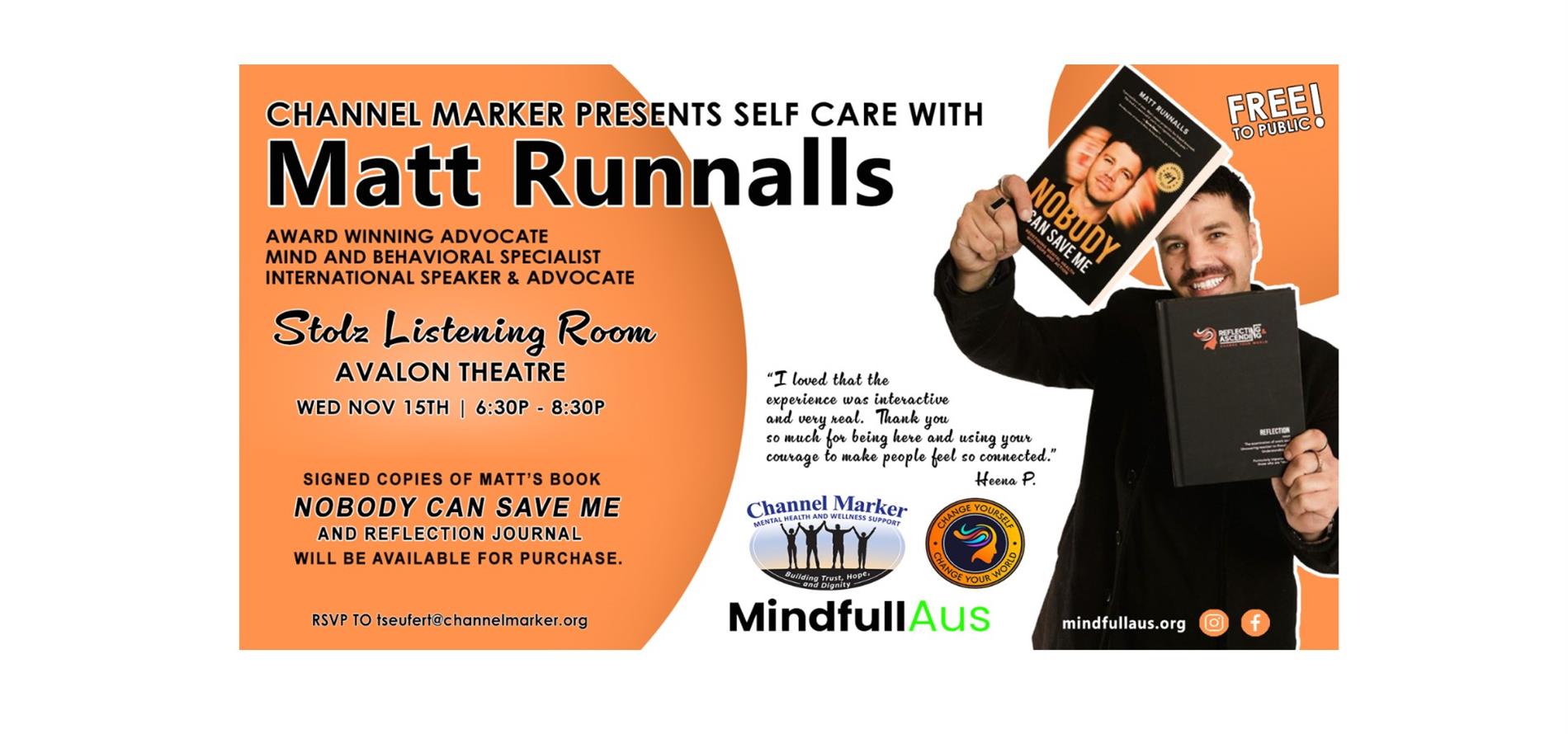 Channel Marker Presents Self Care with Matt Runnalls | Avalon Foundation